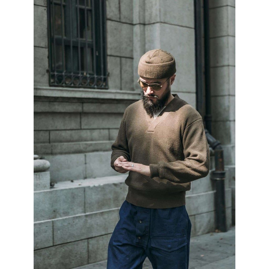 V Neck Military Sweater "USAAF" A-1