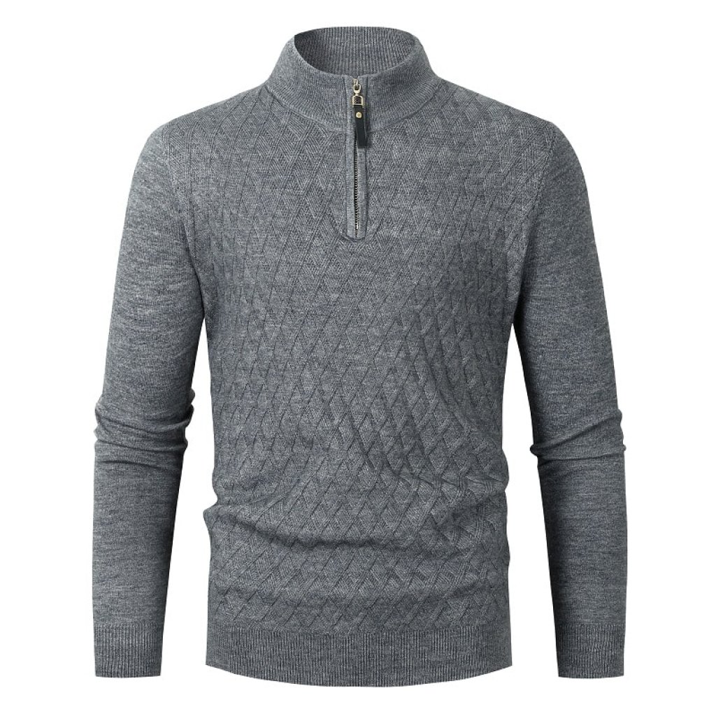 Quarter Zip Military Sweater "Maple"