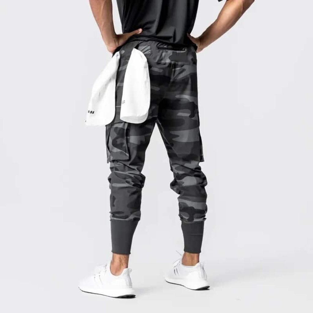 Black And Grey Camo Joggers "Sportline"