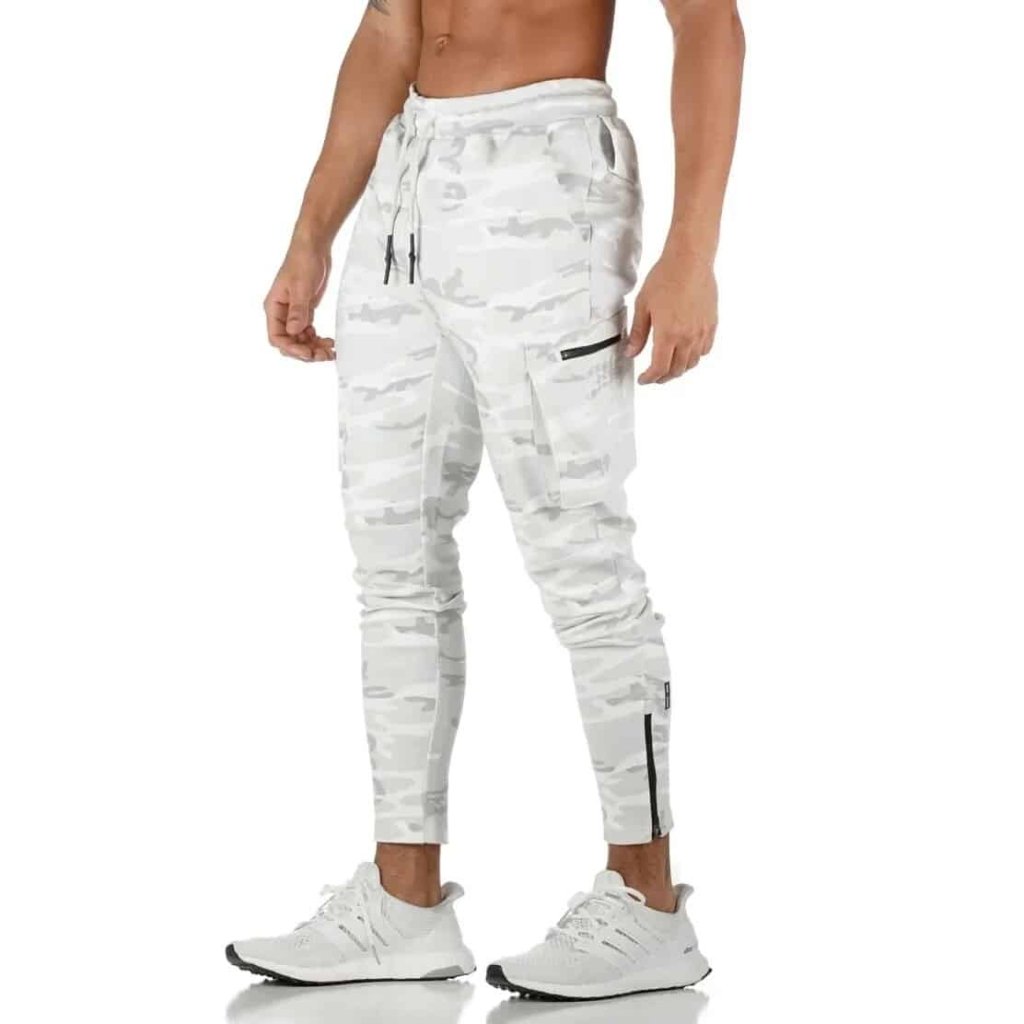 White Camo Sweatpants "Zip"