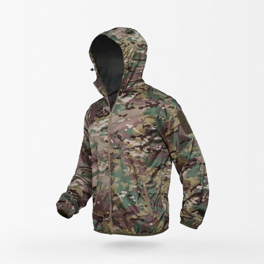 Camouflage Rain Jacket With Hood "TB"