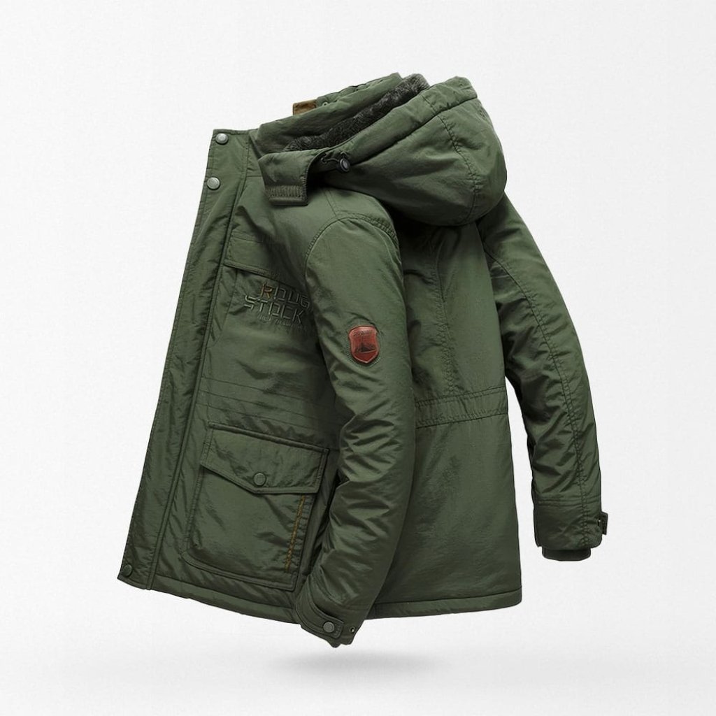 Fleece Lined Military Parka Jacket