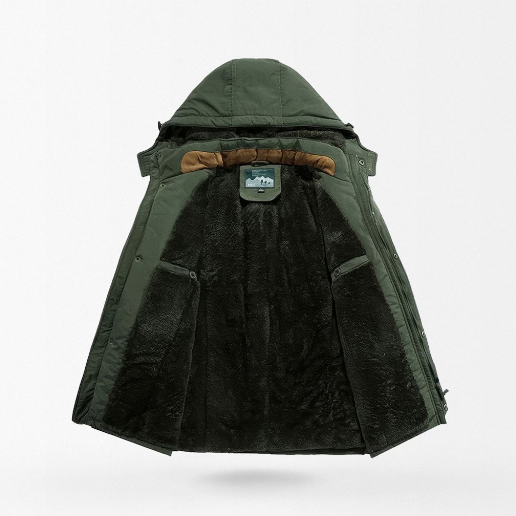 Fleece Lined Military Parka Jacket