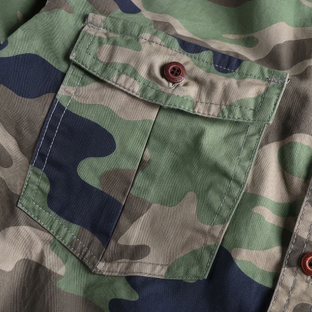 Camo Button Up Shirt Mens