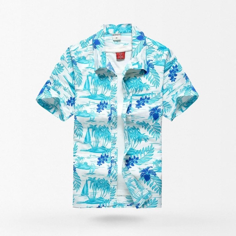 Hawaiian Shirt Blue Island