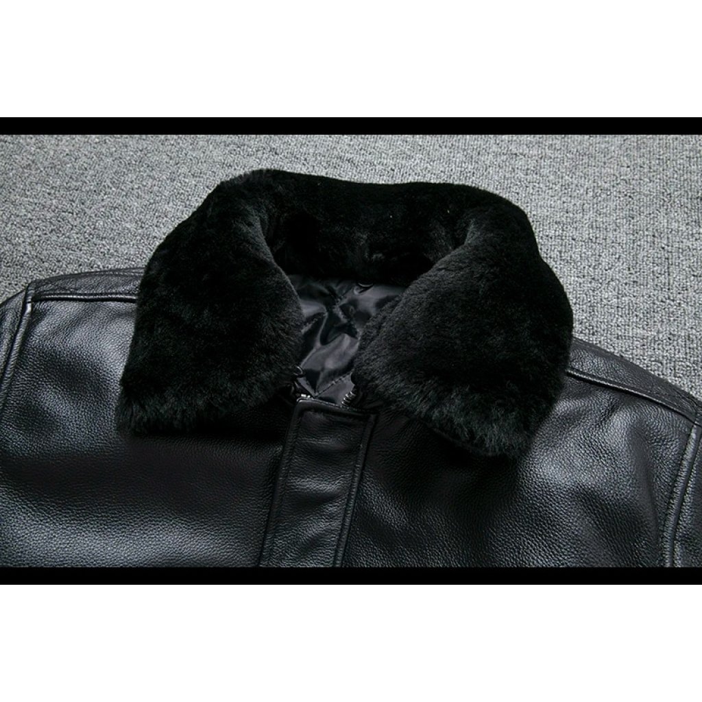 Flight Jacket B3 With Fur Collar Black