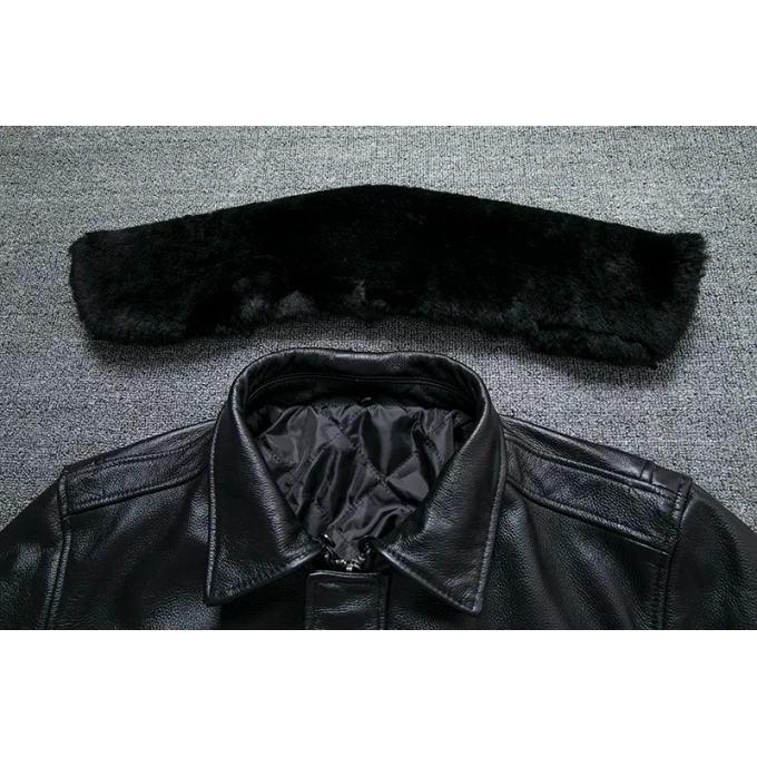 Flight Jacket B3 With Fur Collar Black