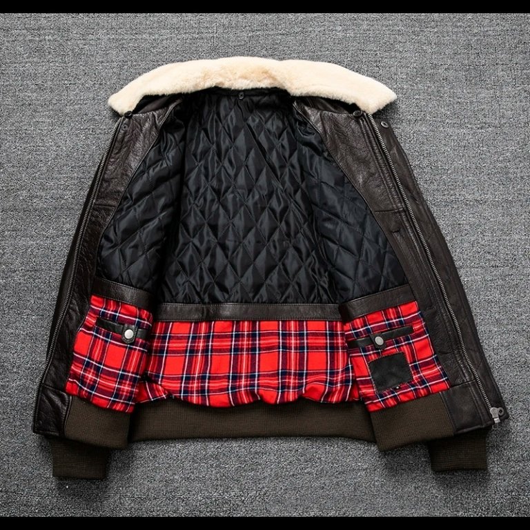 Flight Jacket B3 With Fur Collar Brown