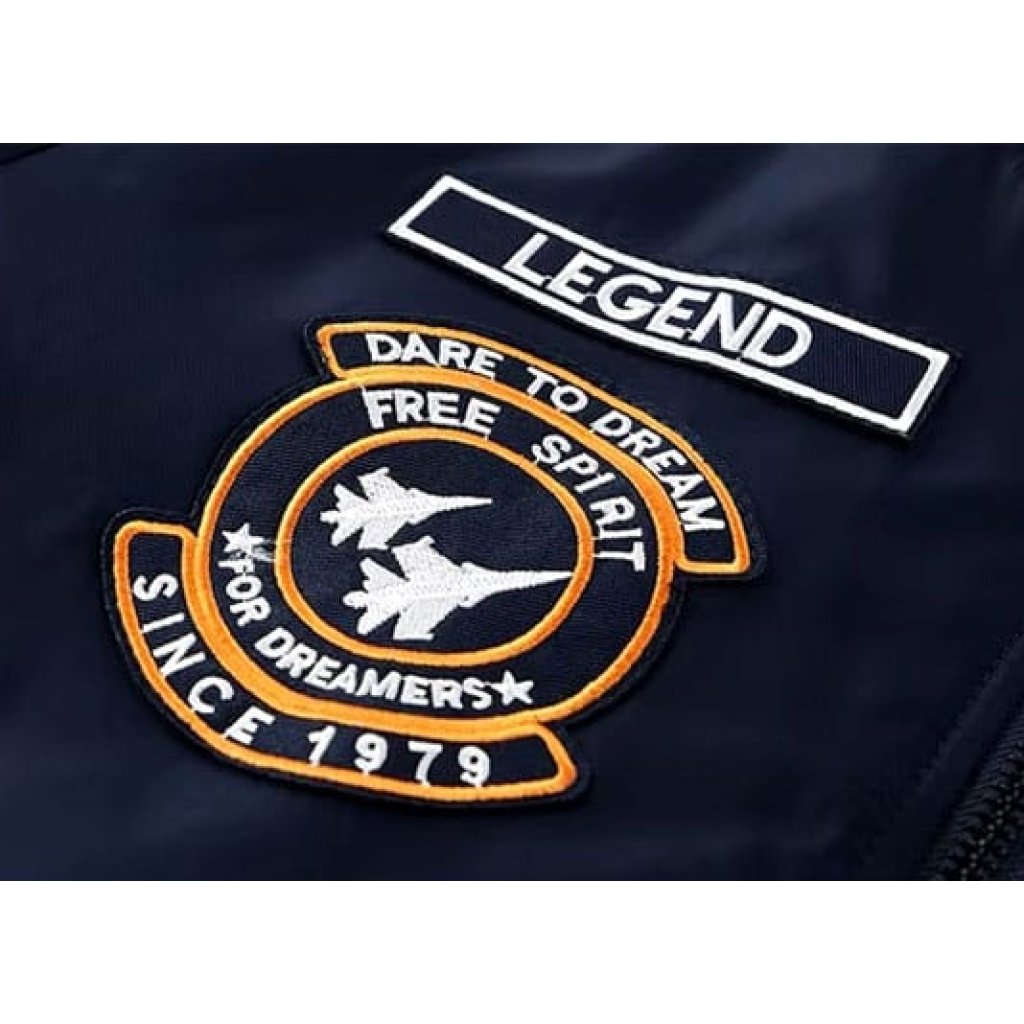 MA-1 Flight Jacket With Patches Navy Blue