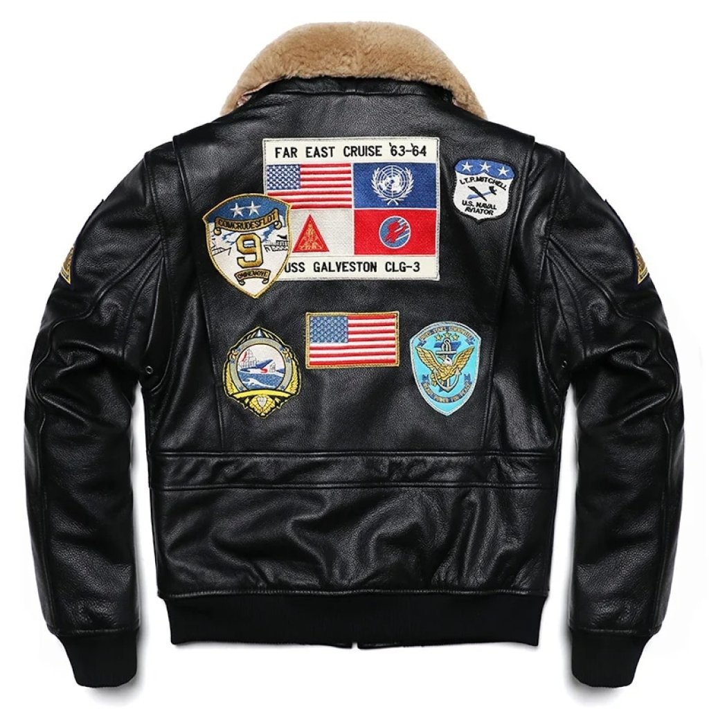 Top Gun G-1 Leather Flight Jacket Black