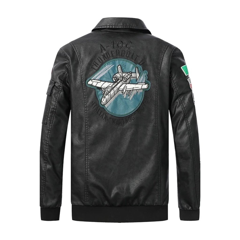 Indian Embroidered Leather Flight Jacket