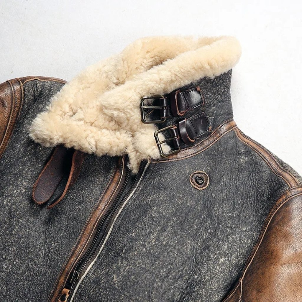 Mens Retro D3 Leather Bomber Jacket