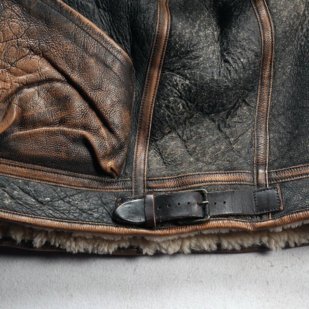 Mens Retro D3 Leather Bomber Jacket