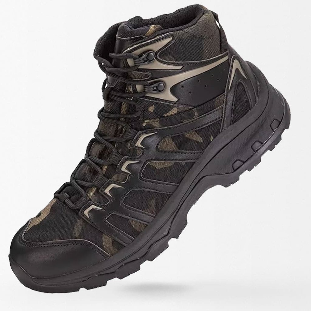 Camouflage Mid Tactical Boots Multicam Black