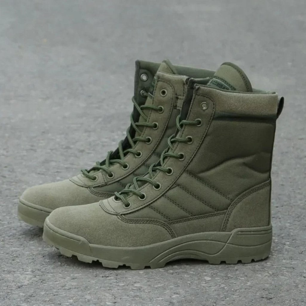 Lightweight Tactical Boots With Zipper Olive Green