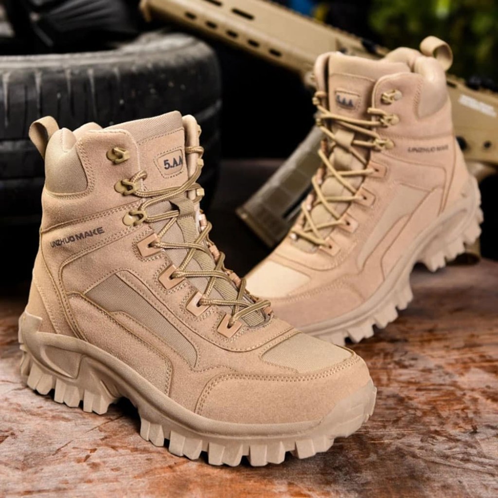 Mid Cut Tactical Hiking Boots Desert Tan "Huile"
