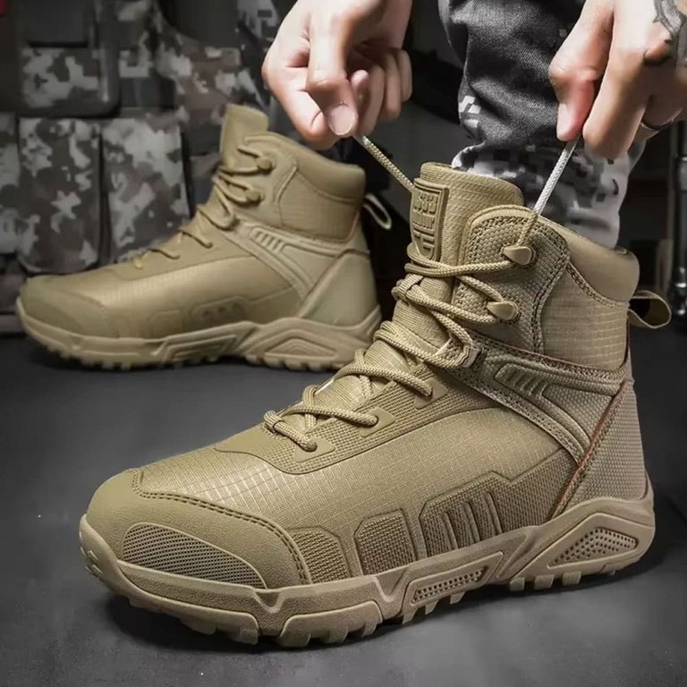Mid Height Tactical Hiking Boots Desert Tan