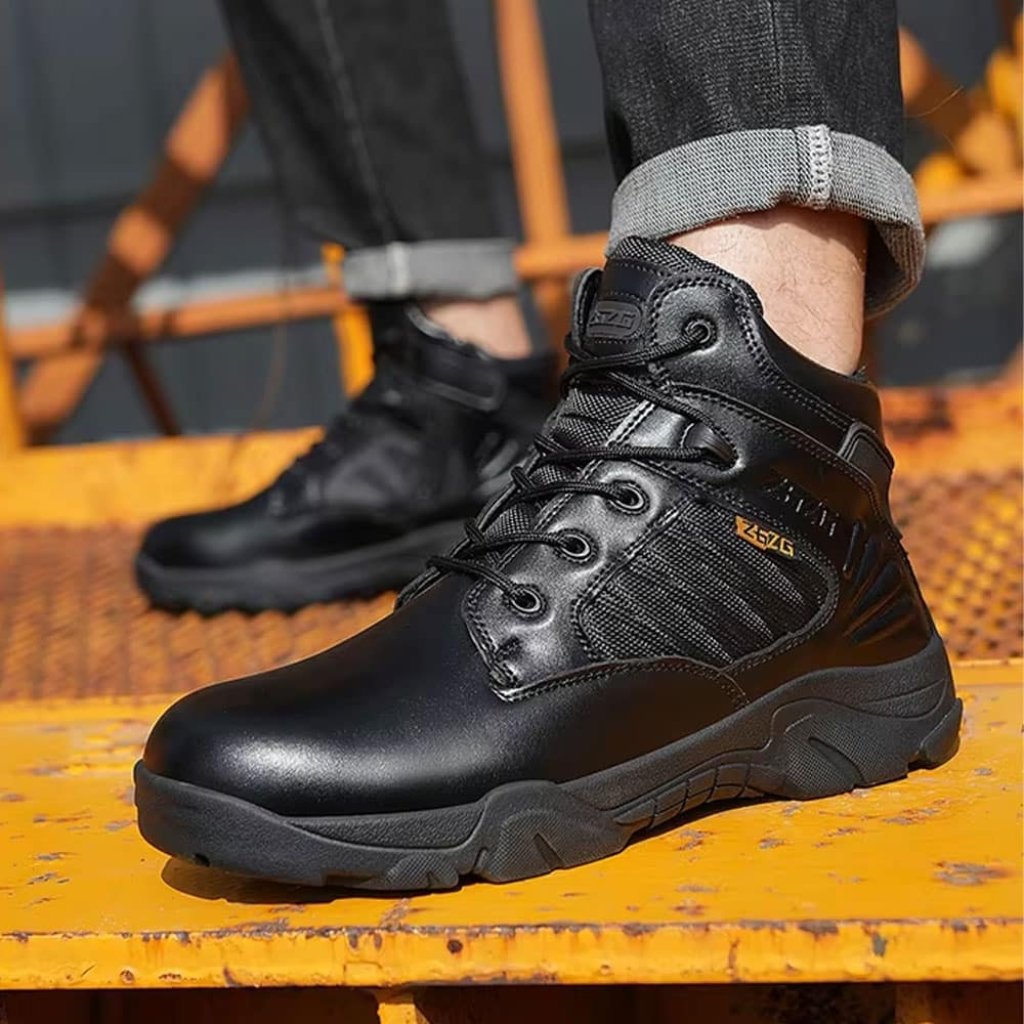 Mid Length Safety Boots Black