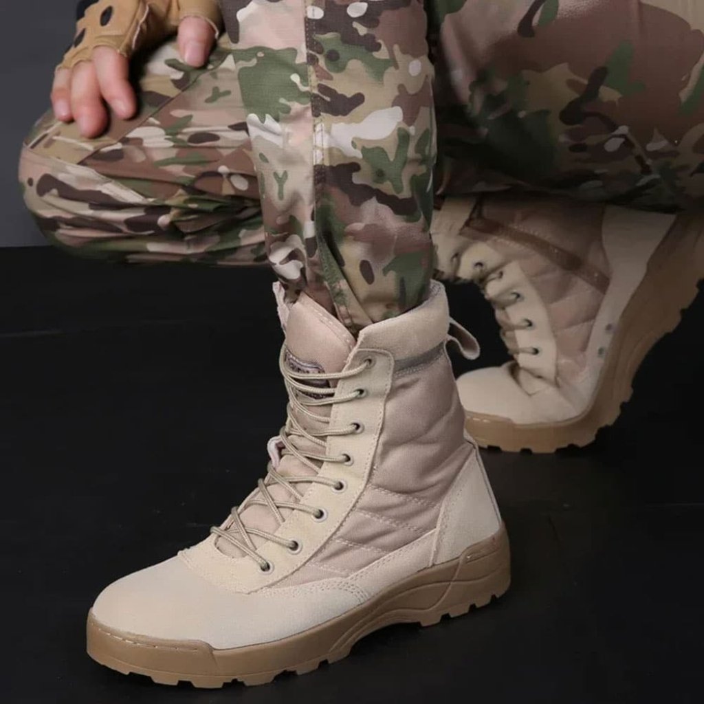 Side Zip Tactical Boots Desert Tan