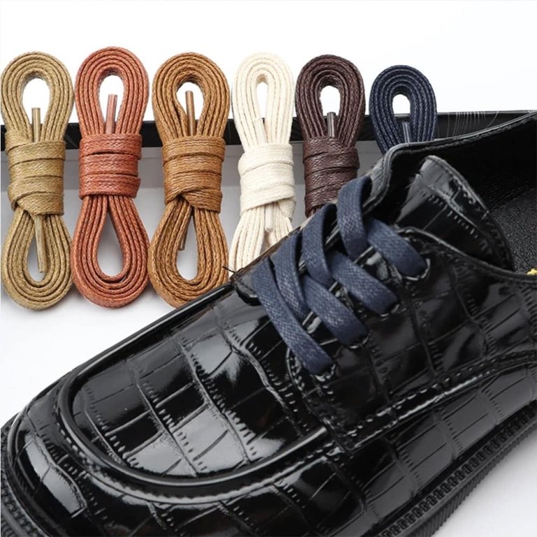 Waxed Flat Laces For Boots (x2)