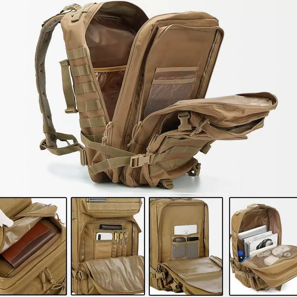 Coyote Brown Tactical Backpack 45L