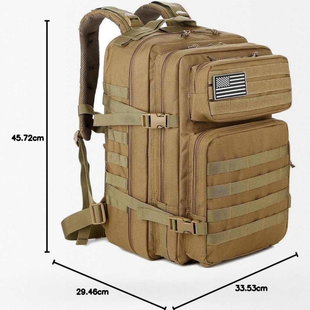 Coyote Brown Tactical Backpack 45L