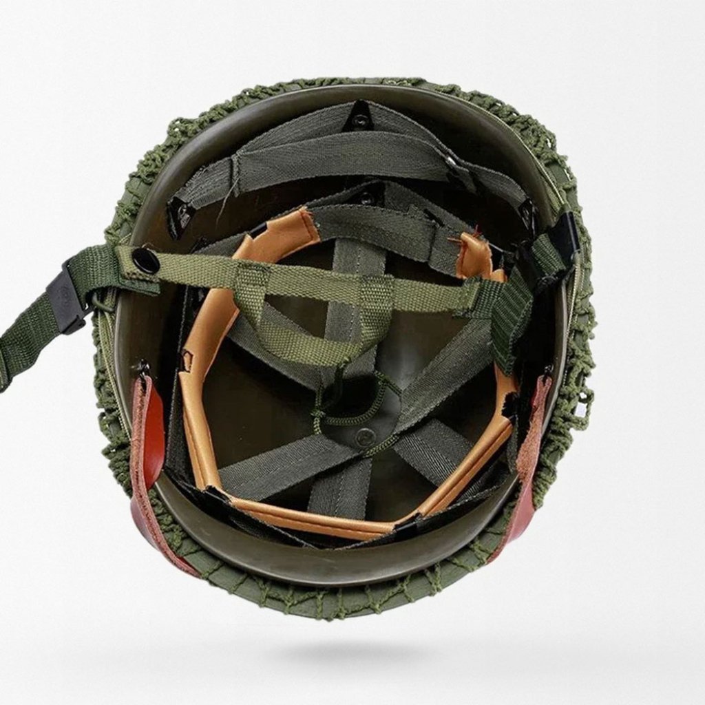 WW2 Army Helmet With Mesh Cover