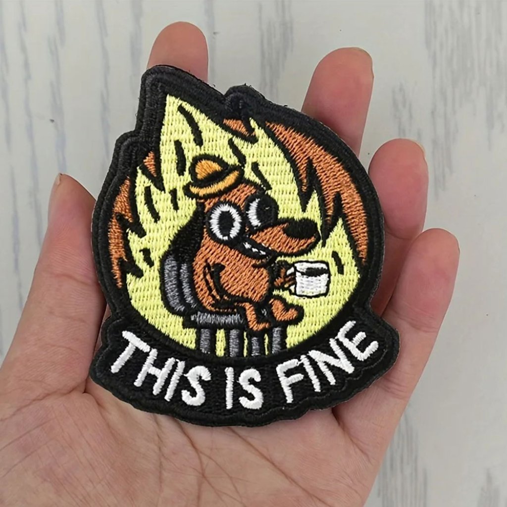 This Is Fine Funny Meme Patch