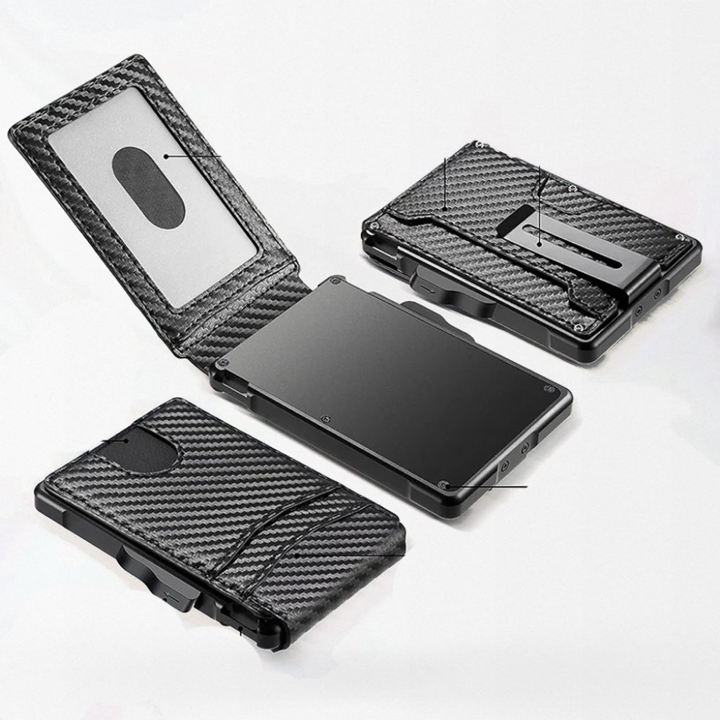 Carbon Fiber Automatic Pop Up Wallet
