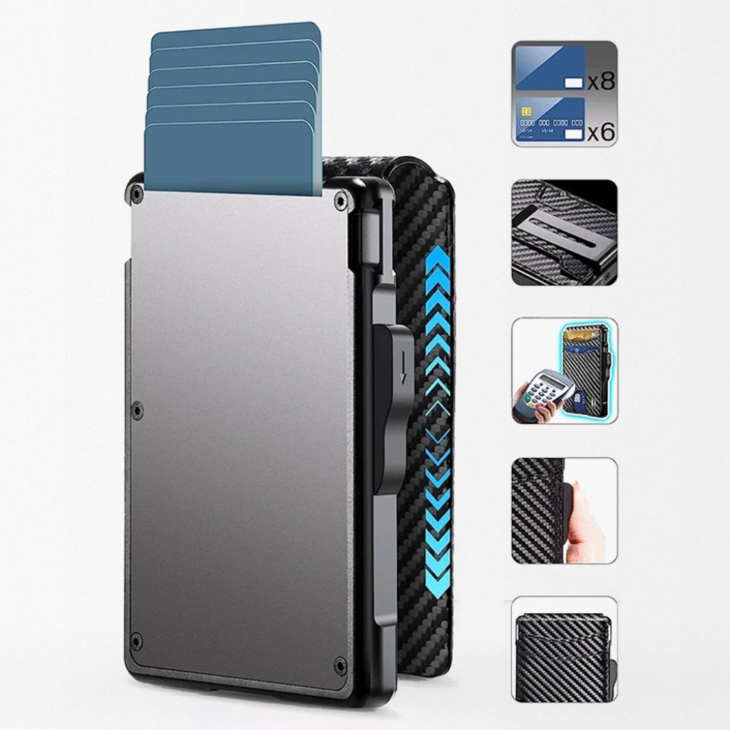 Carbon Fiber Automatic Pop Up Wallet